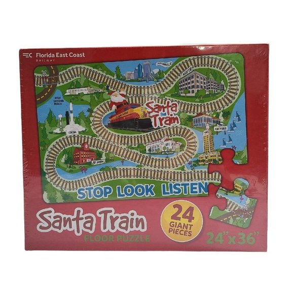 Puzzles Plus | Toys | Santa Train Floor Puzzle Florida East Coast ...